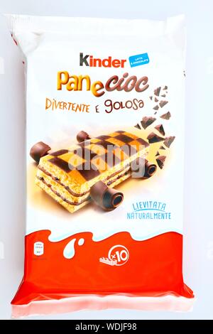 Kinder Panecioc Sponge Cake with Chocolate. Kinder is a brand of ...