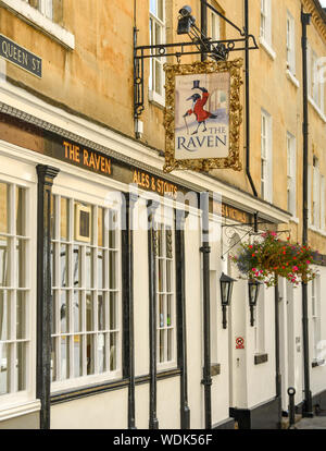 The Raven Pub Sign, Bath, England, UK Stock Photo - Alamy