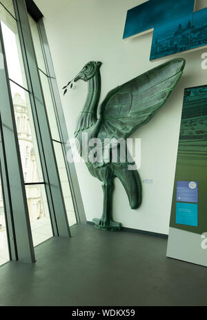 Liver bird bas-relief in The Liverpool Museum Stock Photo - Alamy