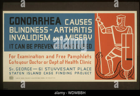 Gonorrhea causes blindness - arthritis, invalidism and miser Stock ...