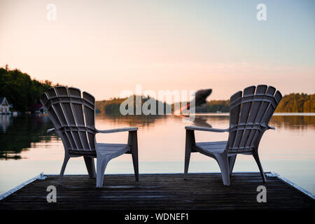 A composite picture taken on Lake Joseph representing the Muskoka ...