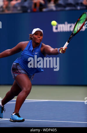 Taylor Townsend of the United States during the first round of the U.S ...