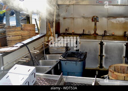 dirty commercial kitchen interior Stock Photo - Alamy