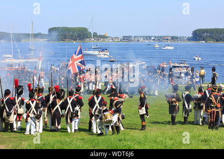 British and French soldiers reenacting the invasion (1809 Walcheren ...