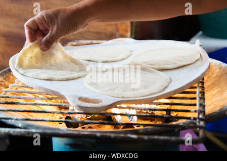 Hand made corn tortillas Stock Photo - Alamy