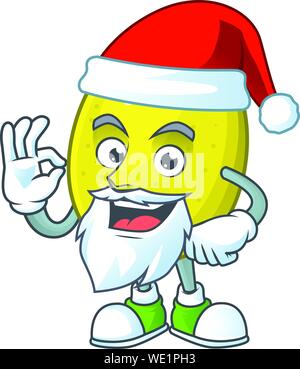 Santa with candy juicy lemon cartoon character with mascot Stock Vector ...
