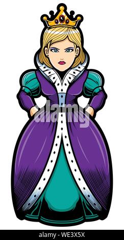 Queen Cartoon Portrait Stock Vector Image & Art - Alamy