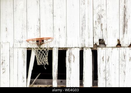 A basketball hoop on a barn Stock Photo: 57118666 - Alamy