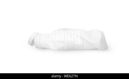 Simple deformed plastic bottle isolated on a white background Stock ...