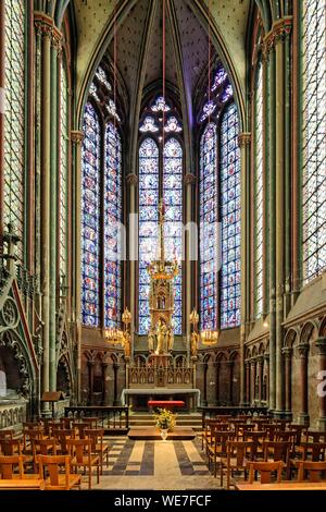 Stained glass windows of Amiens Cathedral Stock Photo - Alamy