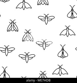 Moth, Insects Entomologist Seamless Pattern Vector Stock Vector Image ...