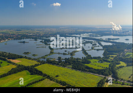 aerial view (from over 1500') of Lyme Hall, a world heritage site, in ...