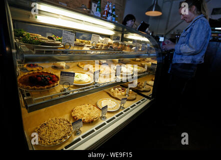 A pie is a baked dish which is usually made of a pastry dough casing ...