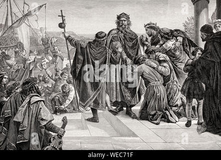 Frederick I, Barbarossa, 12th century Holy Roman Emperor, 13th Stock ...