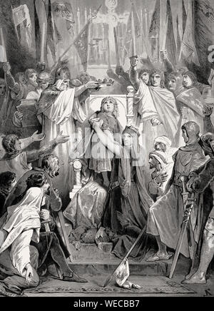 Frederick II, Holy Roman Emperor, old fresco Stock Photo - Alamy