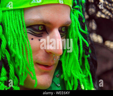 Man with makeup on his eyes Stock Photo - Alamy
