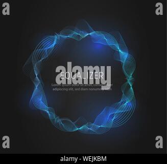 Round Sound wave frame. Luminous bright voice wave. Vector illustration ...