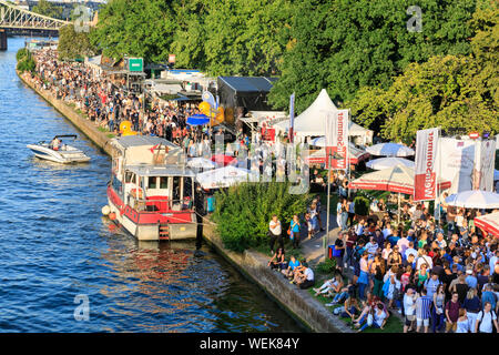 The Main embankment and skyline during Museumsuferfest, museum ...