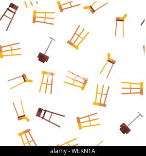 Stool, Sitting Furniture Vector Seamless Pattern Stock Vector Image ...