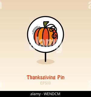 Pumpkin pin map icon. Harvest map pointer. Thanksgiving map markers ...
