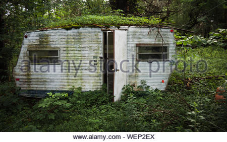Abandoned trailer in the woods, in the rural Shenandoah Valley Stock ...