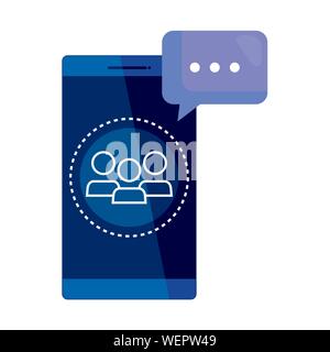 smartphone with contacts and speech bubbles Stock Vector Image & Art ...