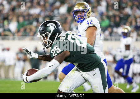 Michigan State wide receiver Darrell Stewart runs a drill at the NFL ...