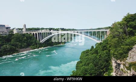 Peace Bridge over the Niagara River from Fort Erie Canada to Buffalo ...