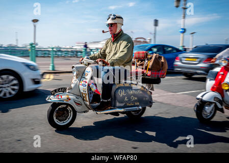The annual mod weekender on Brighton seafront Stock Photo - Alamy