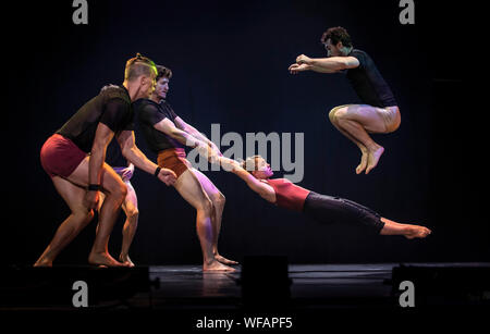 Artists perform during a performance of Humans by contemporary circus ...