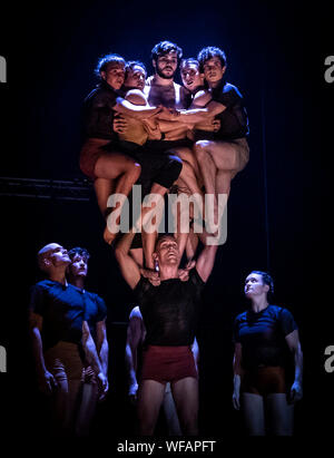 Artists perform during a performance of Humans by contemporary circus ...