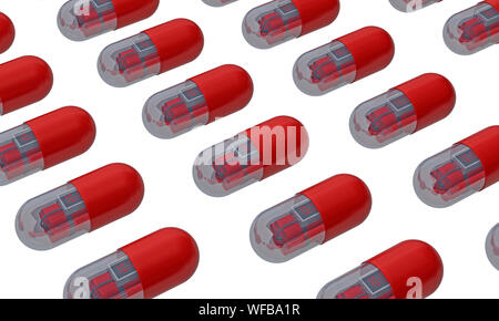bomb with timer inside pill. 3d rendering Stock Photo - Alamy