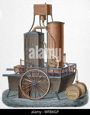 Locomobile. Traction engine for the distillation of wines, built by M ...