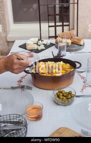 hands of elders man is having dinner vegetables healthy food white ...