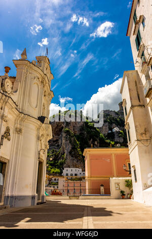 Italy, Atrani, Amalfi coast, church of Santa Maria Maddalena Stock ...
