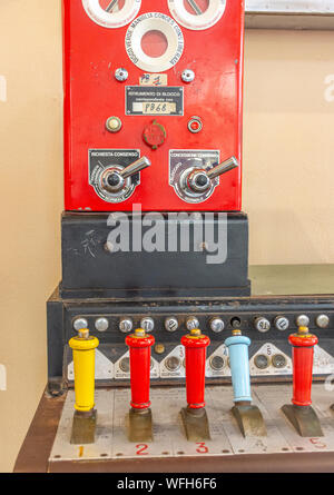 Ancient mechanisms for the remote control of steam trains Stock Photo ...
