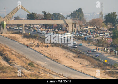 Traffic on highway at sunset Johannesburg Gauteng Province South Africa ...