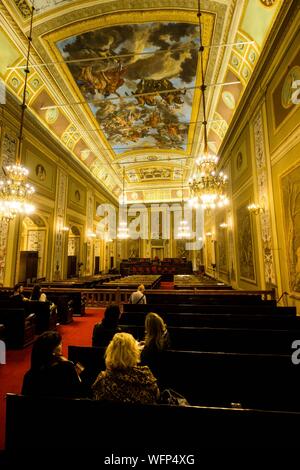 Palermo, Sicily, Italy. Sicily parliament Hall known as Sala d'Ercole ...