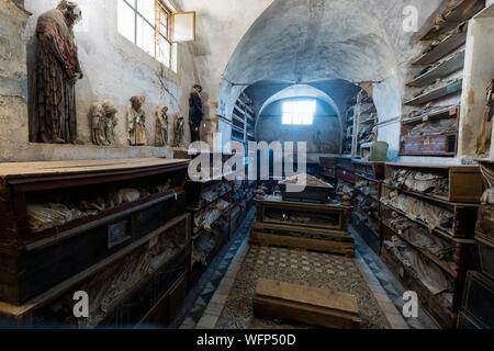 Italy, Sicily, Palermo, catacombs of the Capuchin convent, mumies ...
