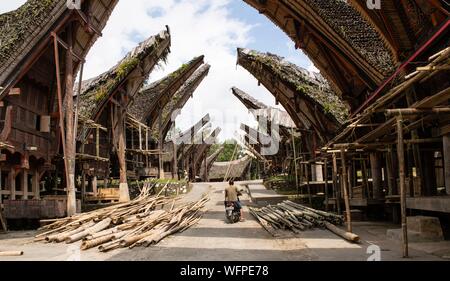 Indonesia, Sulawesi, Tana Toraja, Sa'dan, Torajan house (tongkonan ...