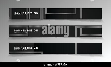 Banners of abstract geometric and rectangular patterns with black and ...