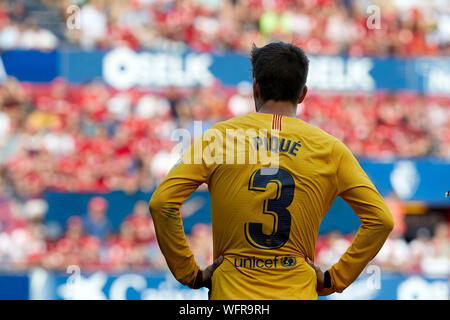 Gerard Pique of Barcelona in action during the Liga match between Club ...