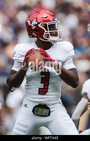 Eastern Washington quarterback Eric Barriere (3) reacts after ...