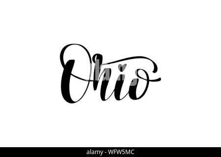 State of Ohio lettering design. Ohio, United States, typography design ...