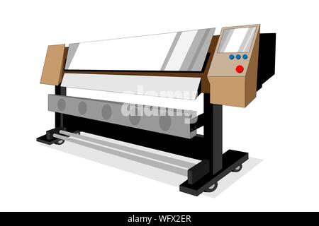 Plotter, Printer Vector. Large Format Multifunction Printer. Polygraphy ...