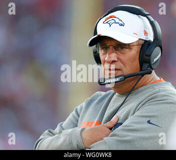 Denver Broncos head coach Vic Fangio during the first half of an NFL ...