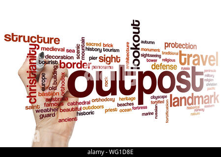 Outpost word cloud concept Stock Photo - Alamy