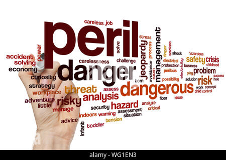 Peril word cloud concept Stock Photo - Alamy