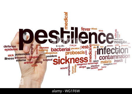 Pestilence word cloud concept Stock Photo - Alamy