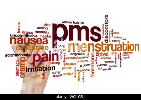 PMS word cloud concept Stock Photo - Alamy